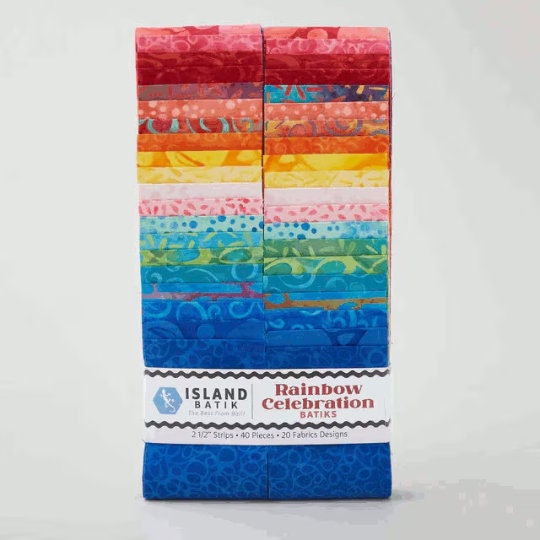 Rainbow Celebration Batiks Strips Jelly Roll - Kathy Engle by Island ...