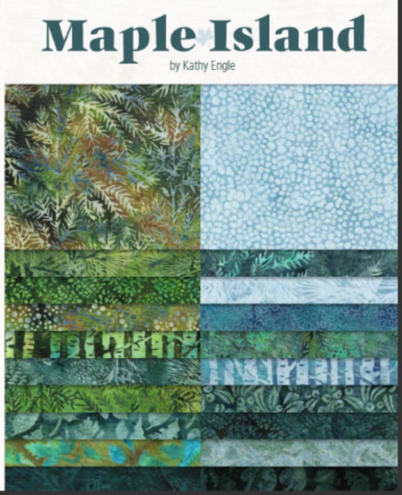 Maple Island Batiks Layer Cake Kathy Engle for Island Batik 10 Inch ...