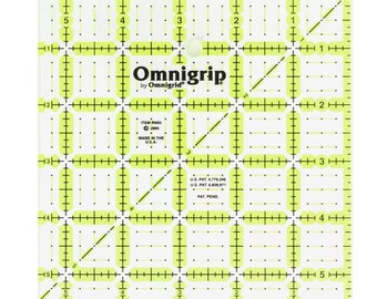 8.5 Inch Square Omnigrip by Omnigrid Green Tint Quilting Ruler - Etsy