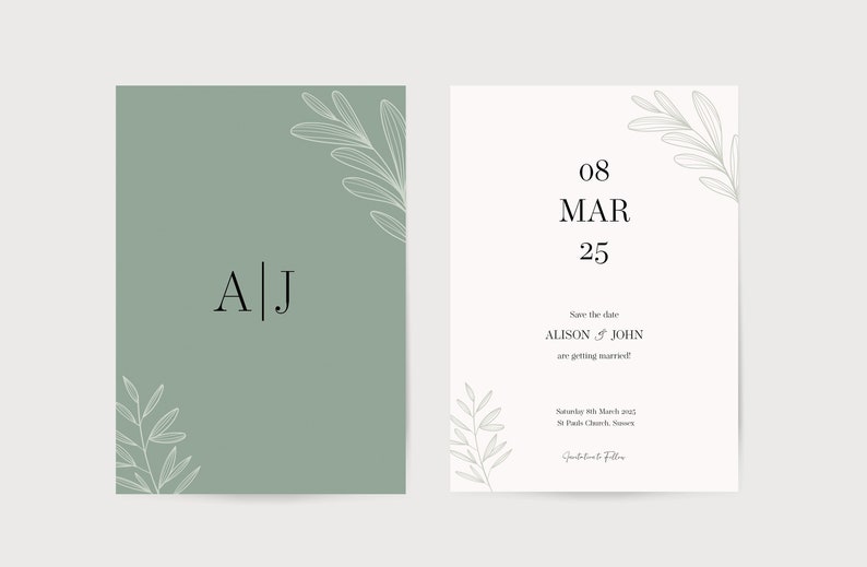 Modern Wedding Save the Date Template, Customised and Personalised Save ...