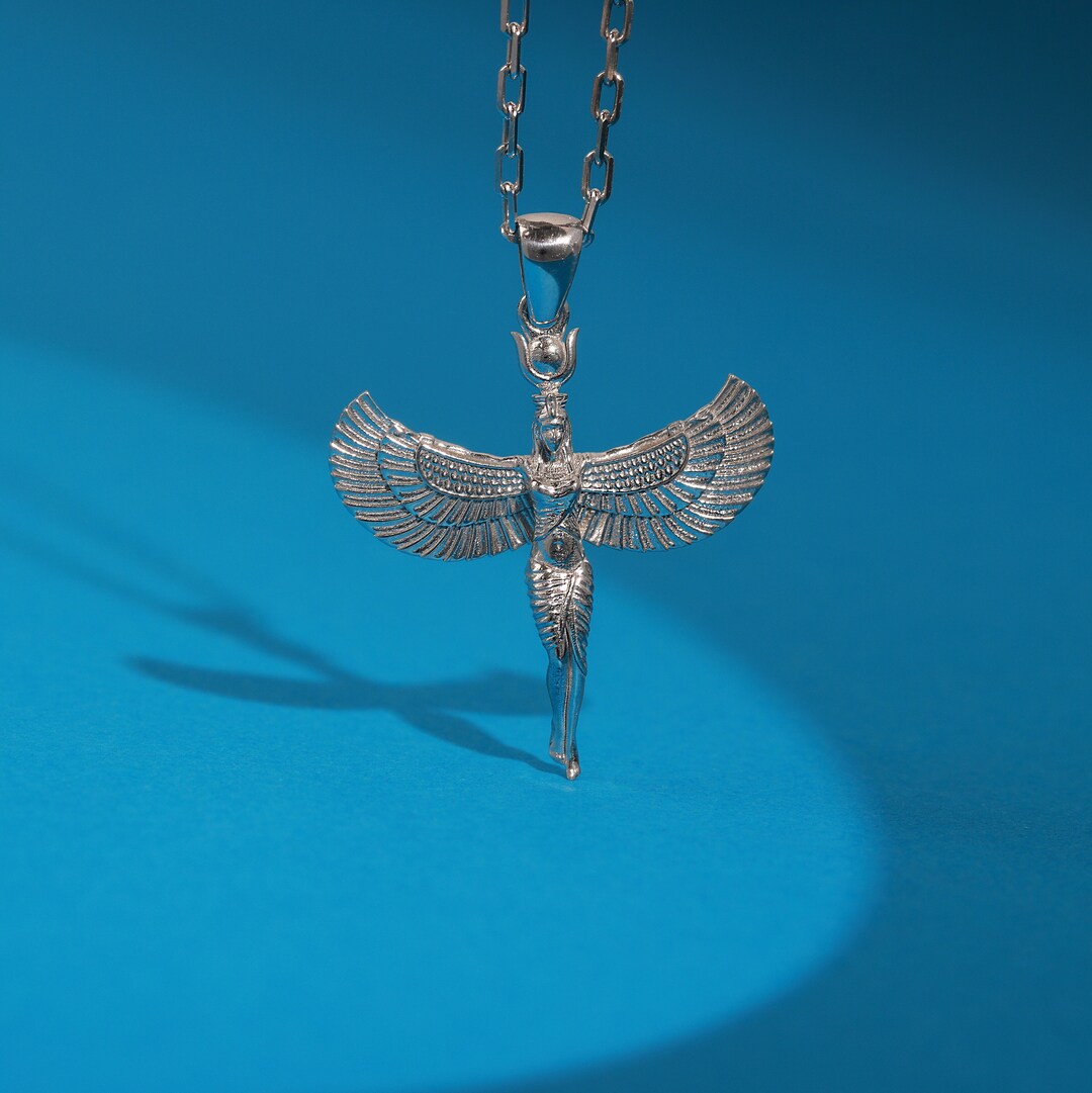 Egyptian God Isis Necklace in 925 Sterling Silver for Birthday Gift ...