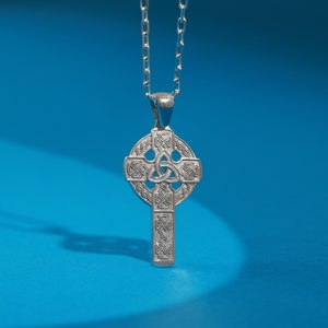 Celtic Irish Cross Necklace in 14K Gold for Mythologic Gift, Faith ...