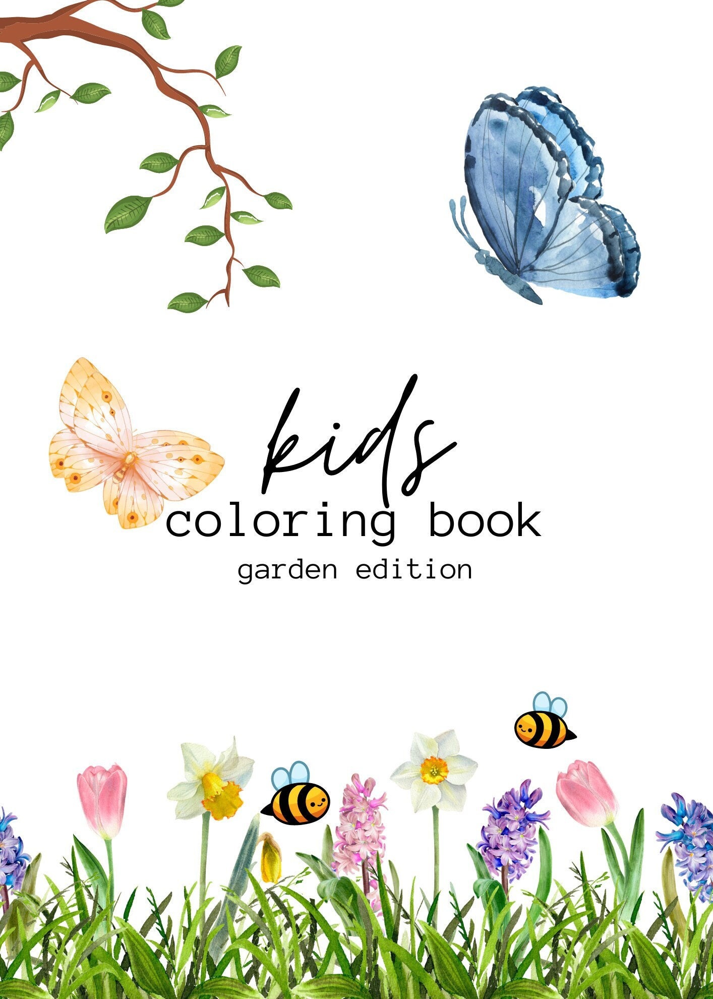 Kids Coloring Book Garden, Kids Coloring Pages,digital Download,secret ...
