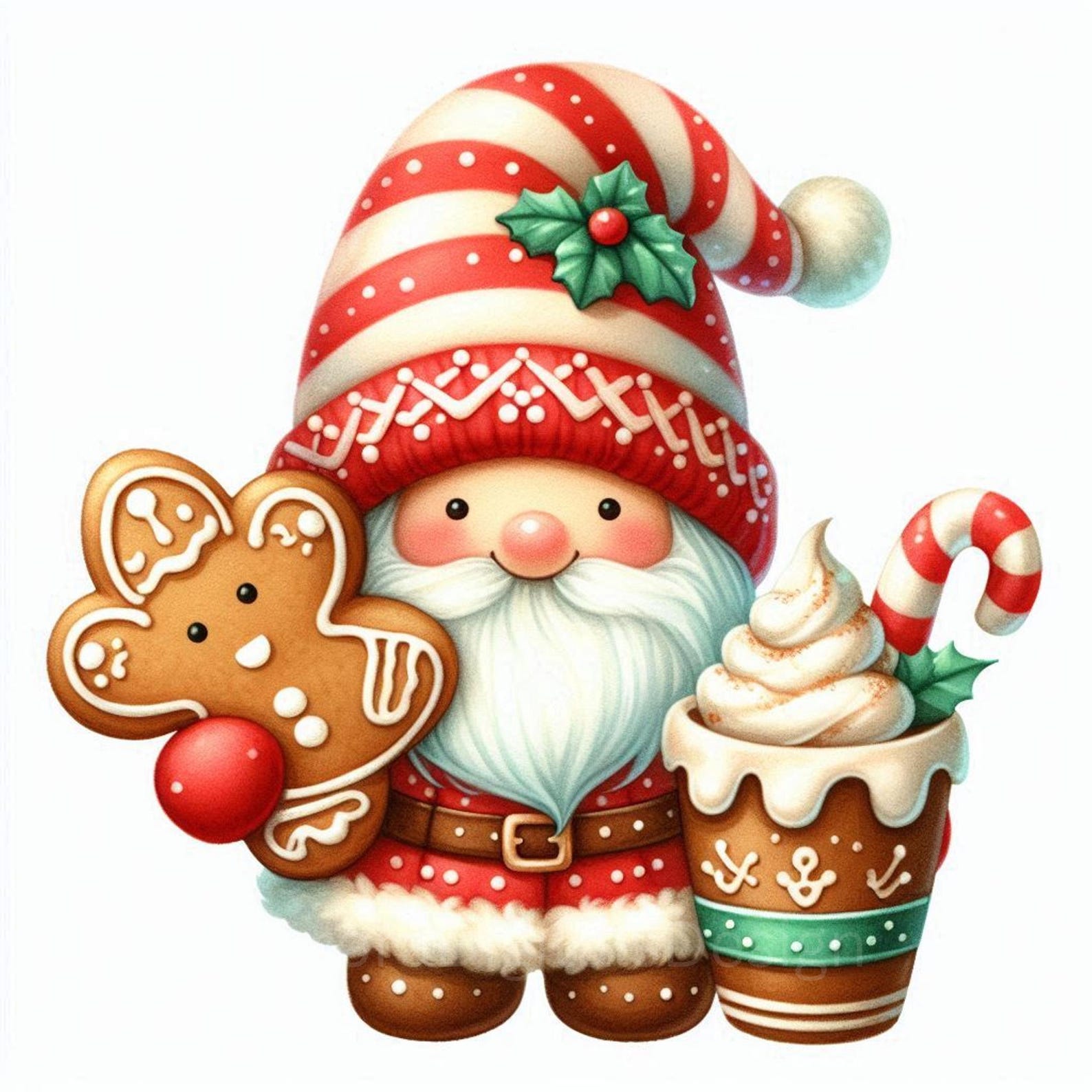 Gingerbread Gnomes Clipart - Set of 14 Festive Holiday Gnomes With ...