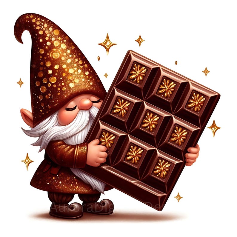 Chocolate Gnomes Clipart, Set of 12 High-resolution JPEG & SVG Files ...