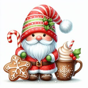 Gingerbread Gnomes Clipart - Set of 14 Festive Holiday Gnomes With ...