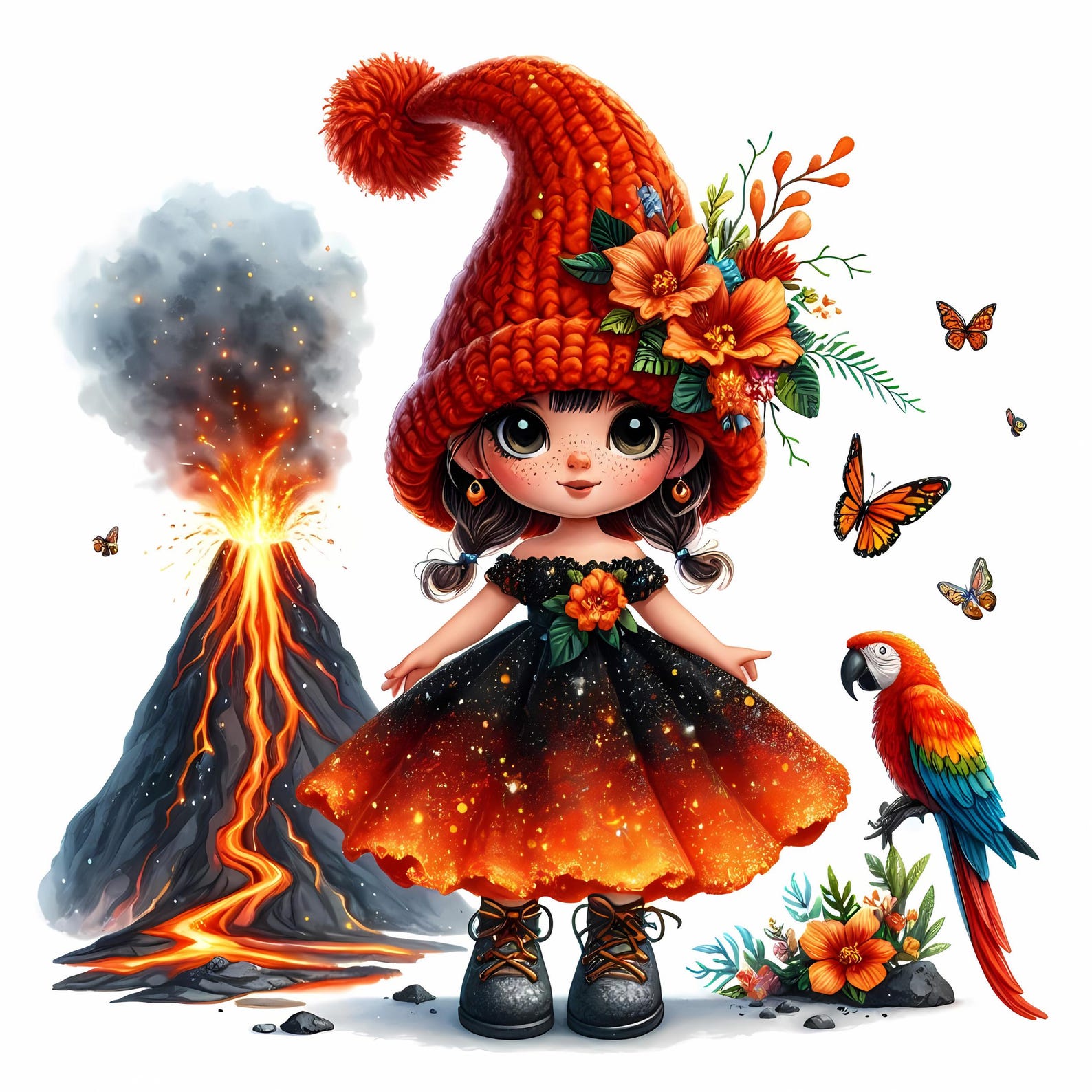 Volcano Island Gnome Clipart: Australia Fantasy Art (digital Download ...