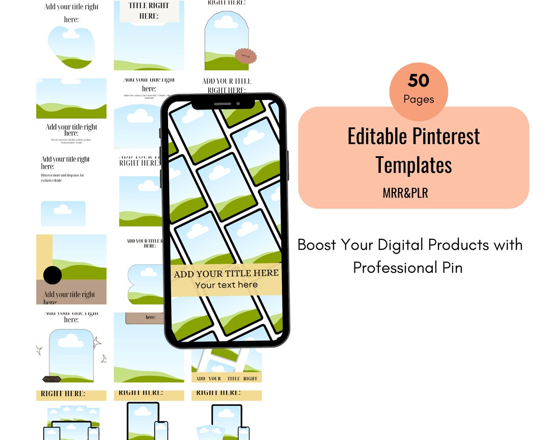 Editable Pinterest Templates for Digital Products,product Pin Template ...