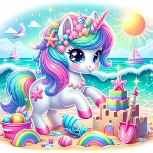 Magical Summer Unicorn Clipart | Tropical Fantasy, Florals & Fruits ...