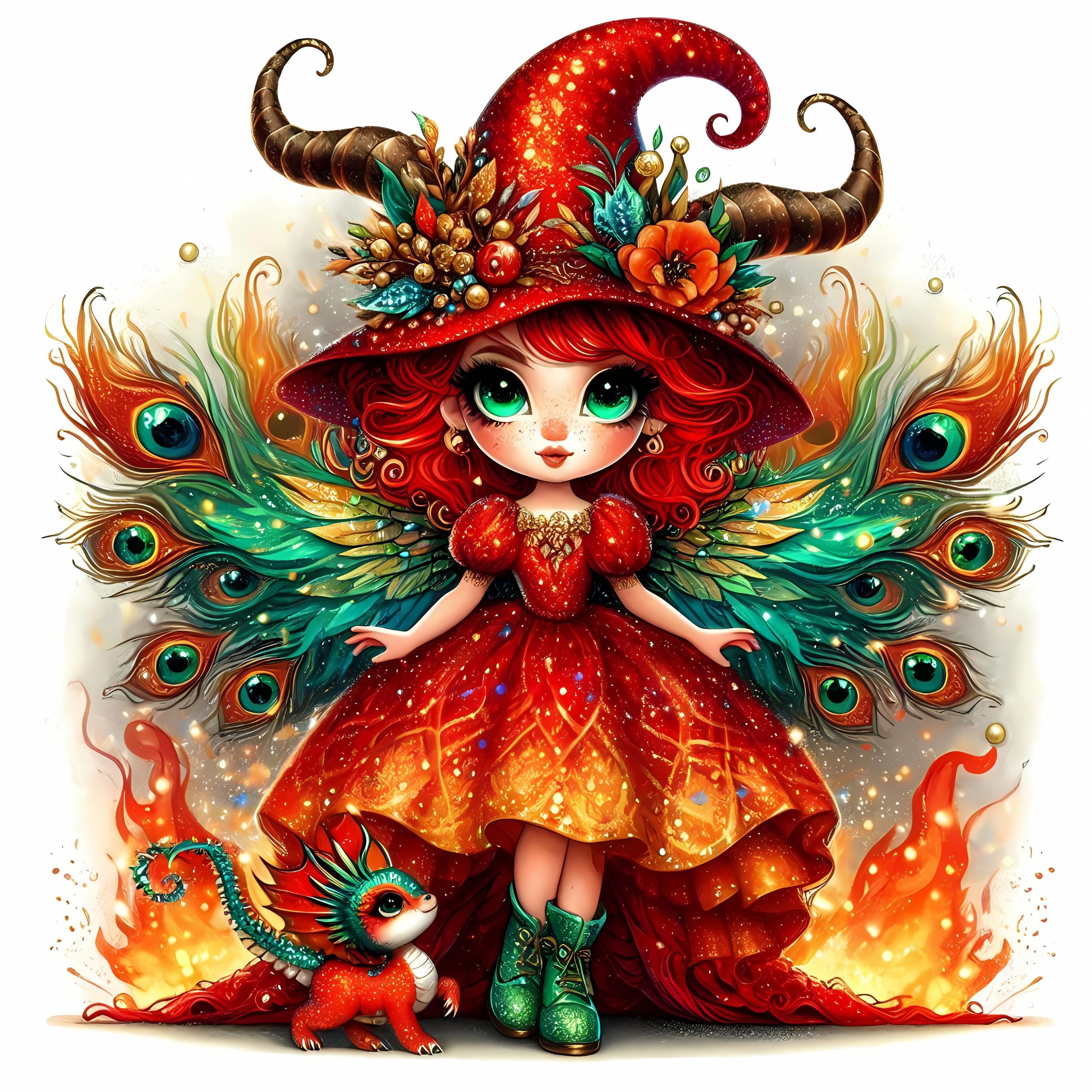 Dragon Tamer Gnome Clipart, 11 JPEG Fantasy Gnome Graphics, Magical ...
