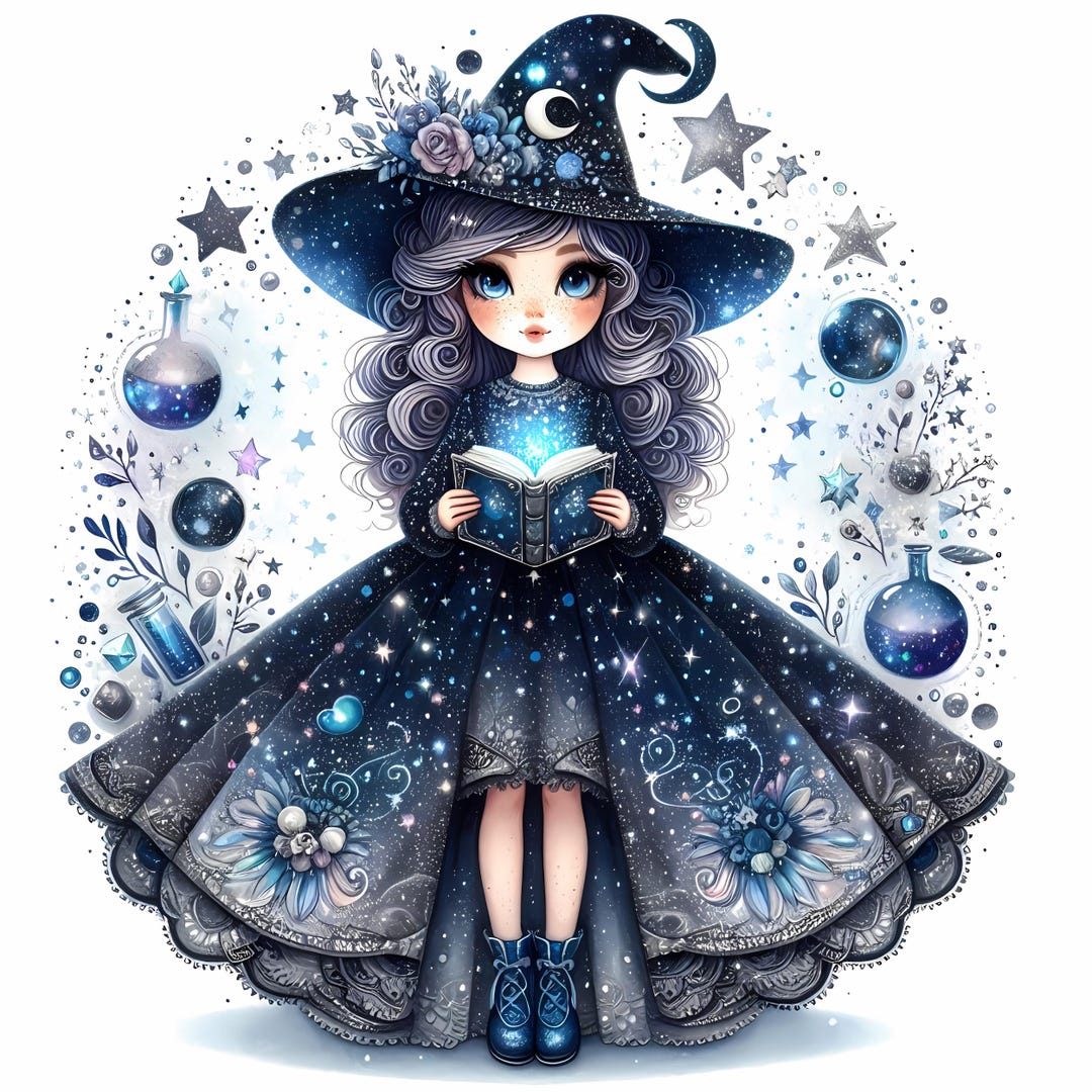 Wizard Gnome Clipart: Fantasy Spellbook & Wand Graphics (JPEG) - Etsy