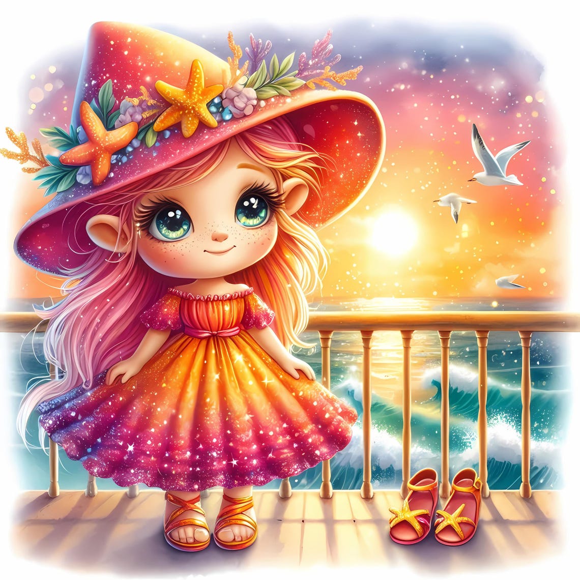 Sunset Sea Gnome Clipart: Nautical JPEG Art (digital Download) - Etsy