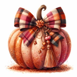 Boho Pumpkin Clipart: Plaid & Tassel Fall Decor (12 JPEG Files) - Etsy