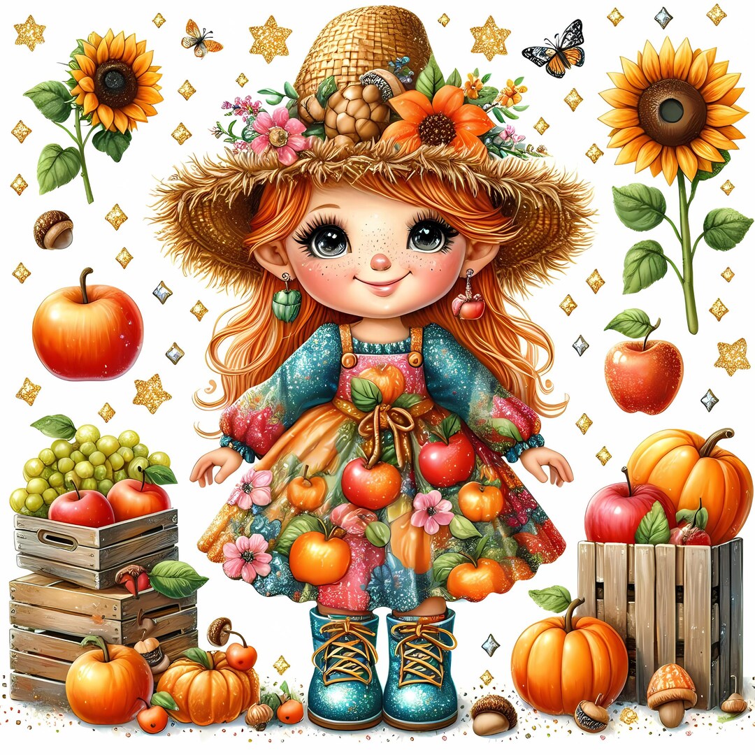 Farmer Market Gnome Clipart, 11 JPEG Harvest Gnome Graphics, Garden ...
