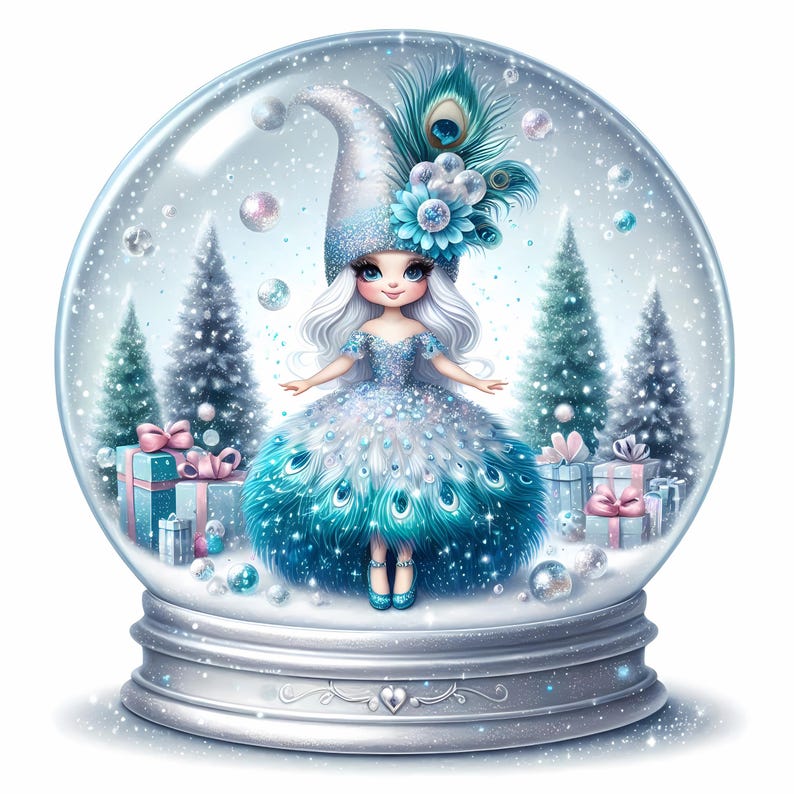 Christmas Globe Gnome Clipart: Travel Adventure Art (JPEG & SVG) - Etsy
