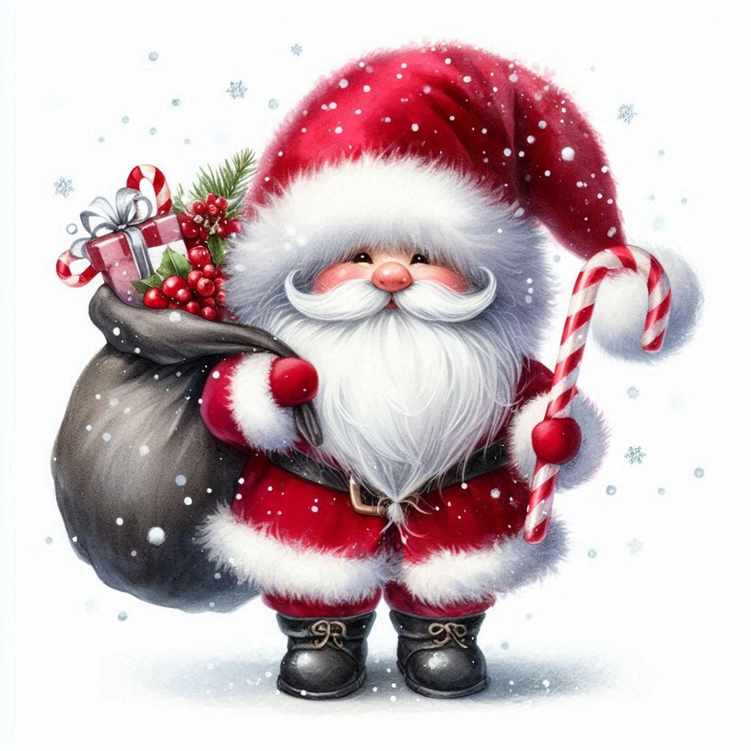 Santa Gnomes Clipart - Set of 12 Festive Christmas Gnomes JPEG, Holiday ...
