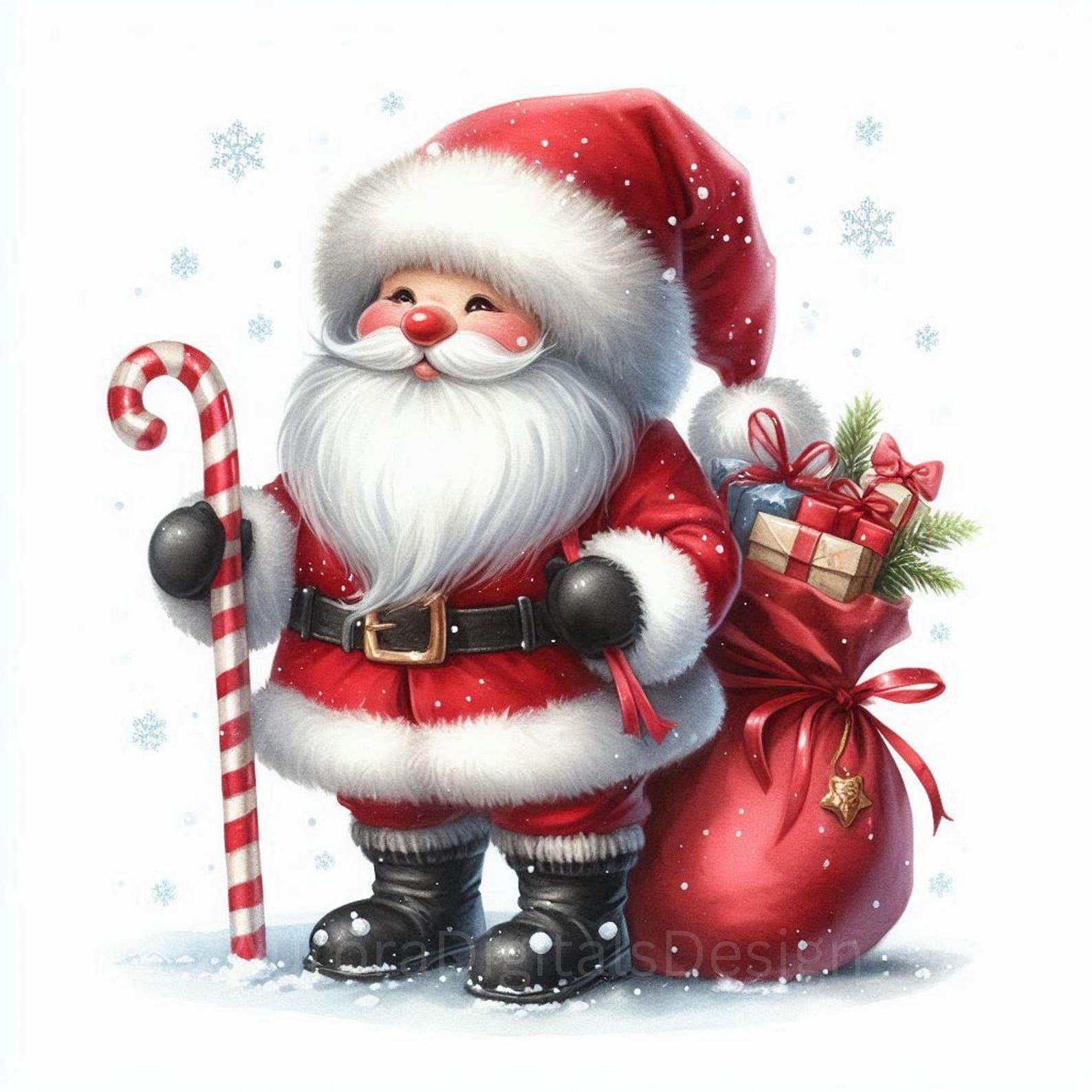 Santa Gnomes Clipart - Set of 12 Festive Christmas Gnomes JPEG, Holiday ...
