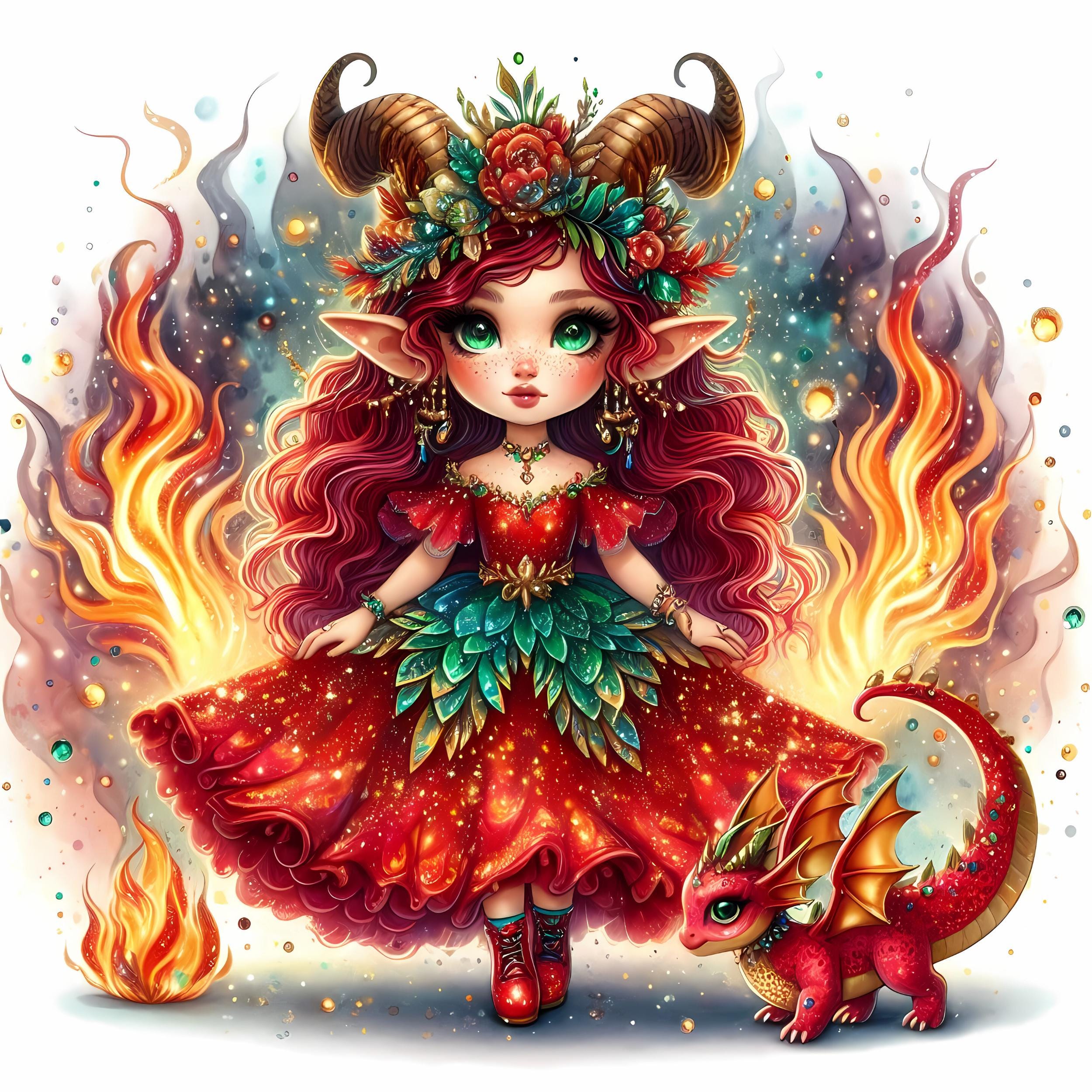 Dragon Tamer Gnome Clipart, 11 JPEG Fantasy Gnome Graphics, Magical ...