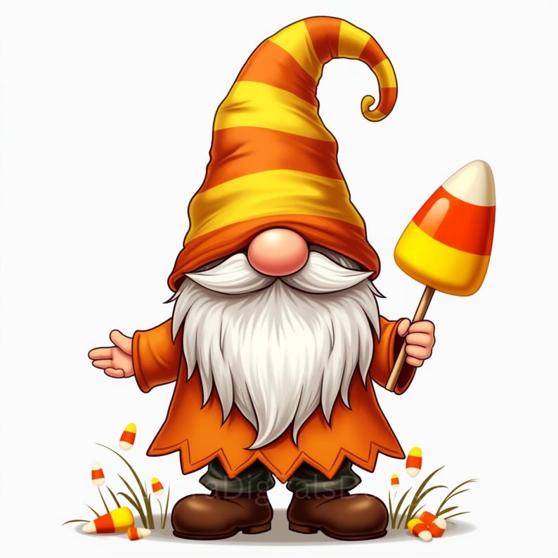 Candy Corn Gnomes Clipart, Set of 12 High-resolution Jpeg,svg ...