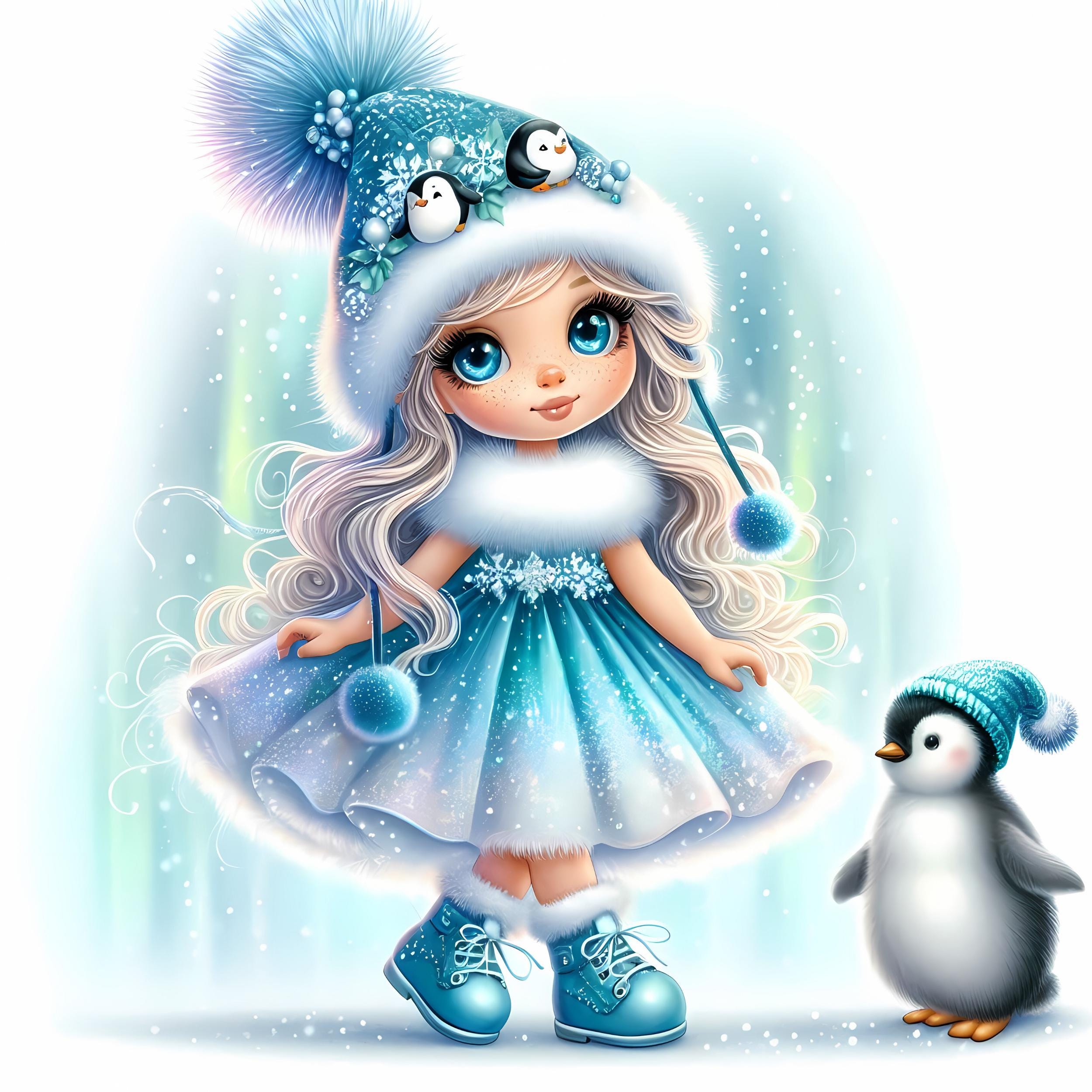 Penguin Pal Gnome Clipart: Winter Holiday Art (JPEG & SVG) - Etsy