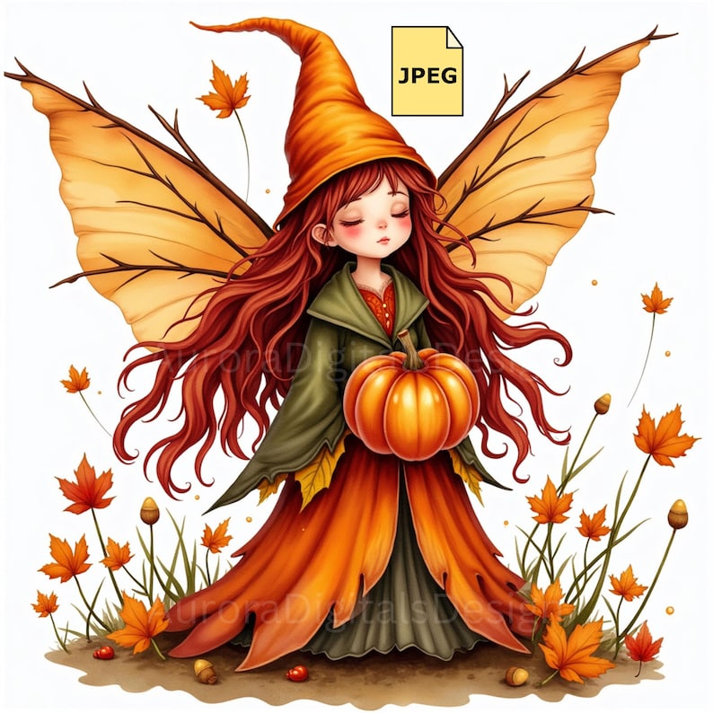 Autumn Fairy Gnomes Clipart, Set of 10 JPEG & SVG Files, Autumn Fairy ...