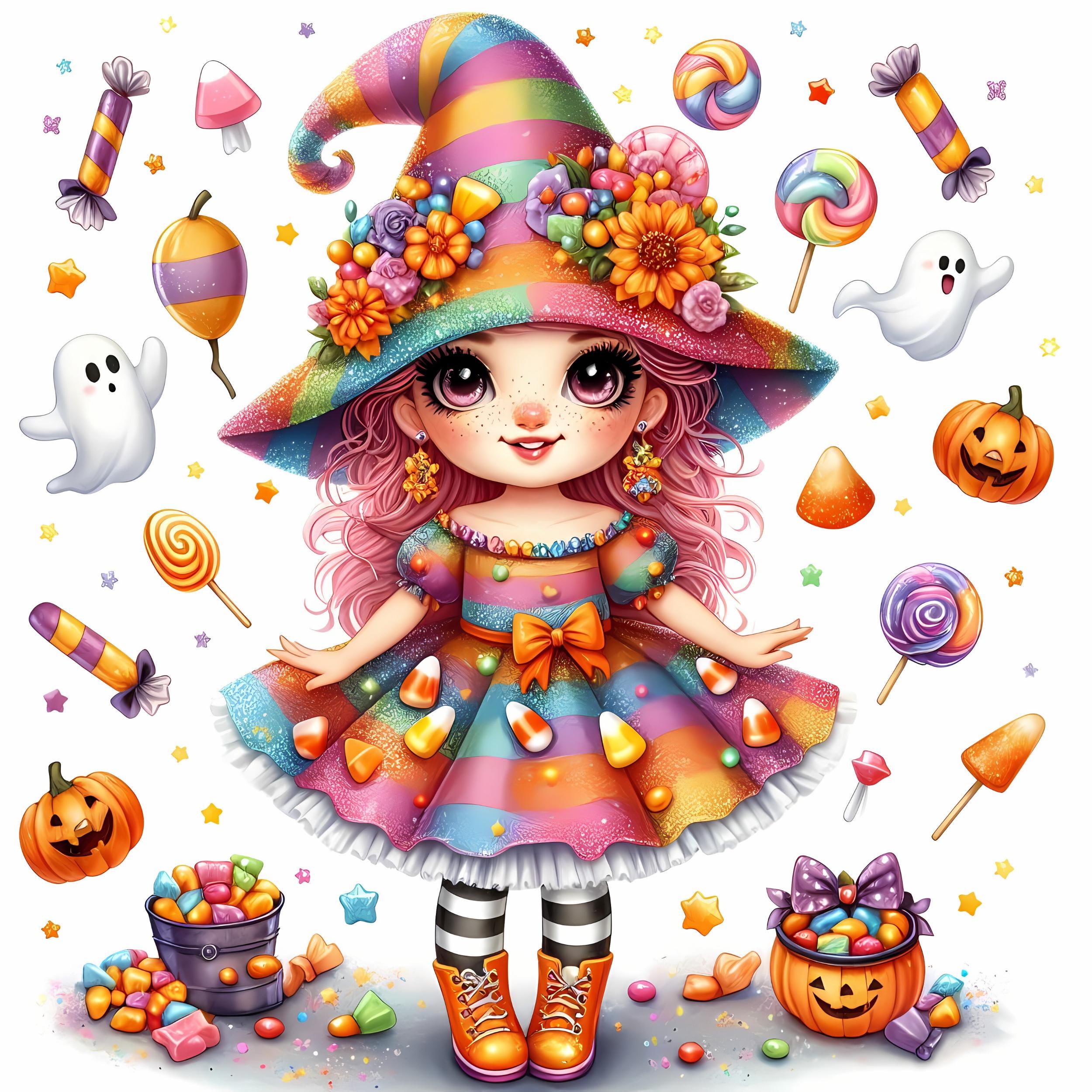 Trick-or-treat Gnome Clipart, 11 JPEG Halloween Gnome Graphics, Cute ...
