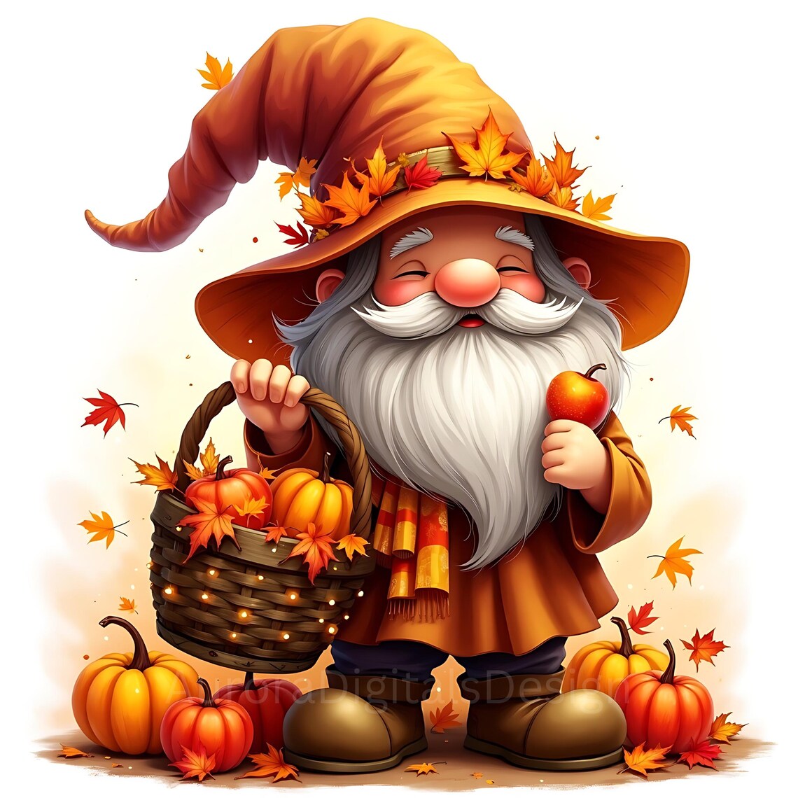 Autumn Gnomes Clipart, Set of 12 High-resolution JPEG, SVG Files Fall ...