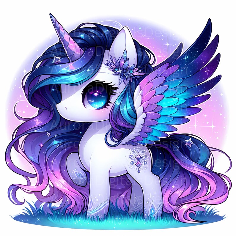 Watercolor Galaxy Unicorn Clipart: Ethereal Pony Art (jpegs) - Etsy