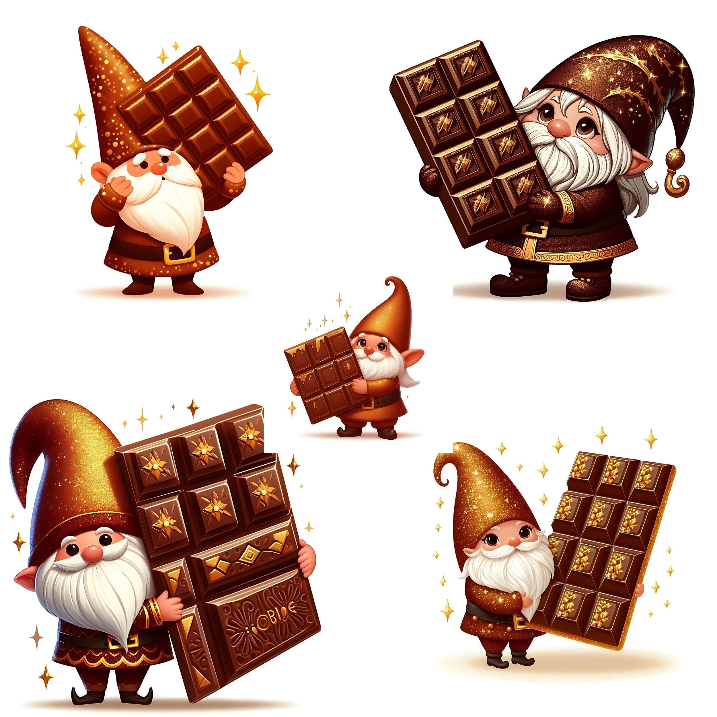Chocolate Gnomes Clipart, Set of 12 High-resolution JPEG & SVG Files ...