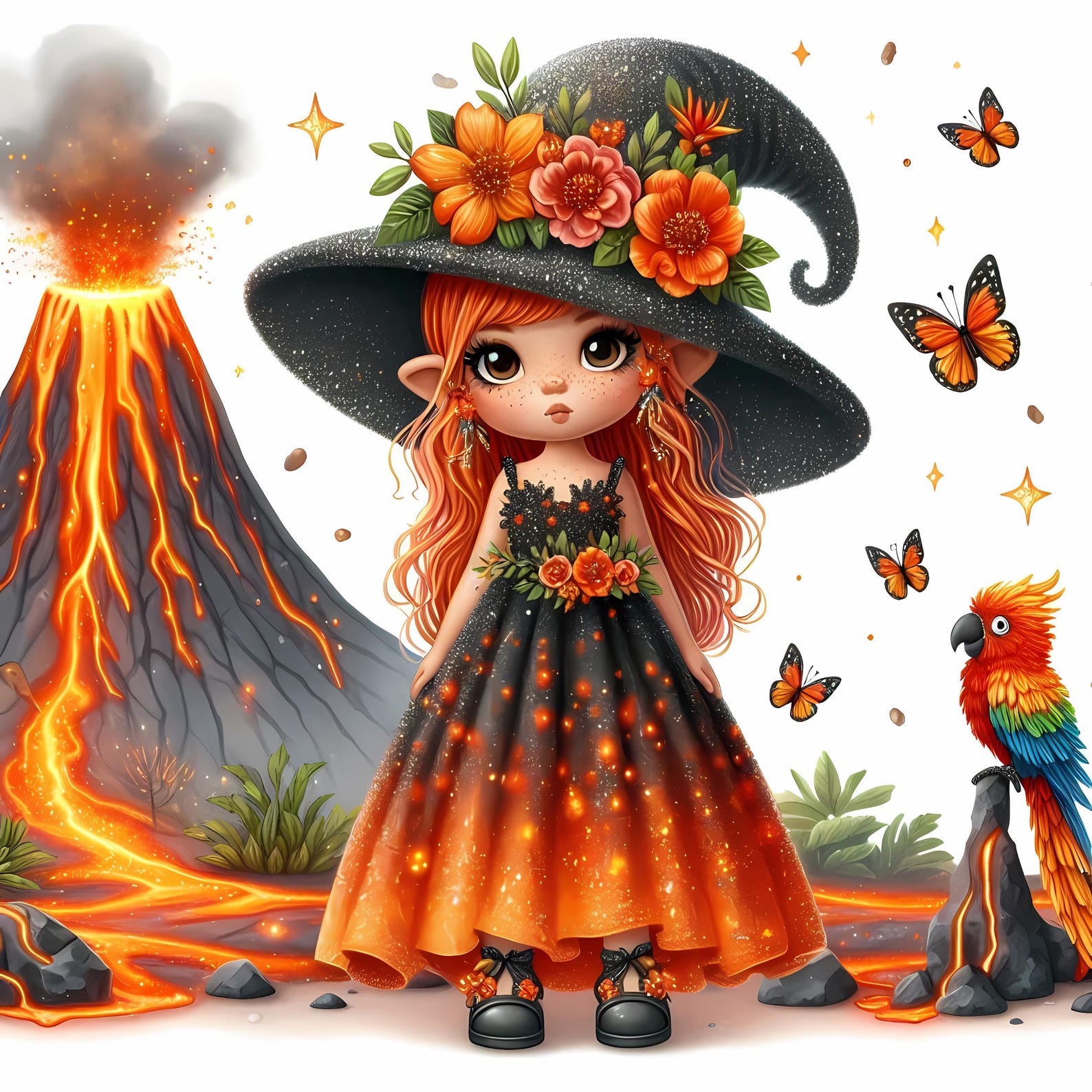 Volcano Island Gnome Clipart: Australia Fantasy Art (digital Download ...