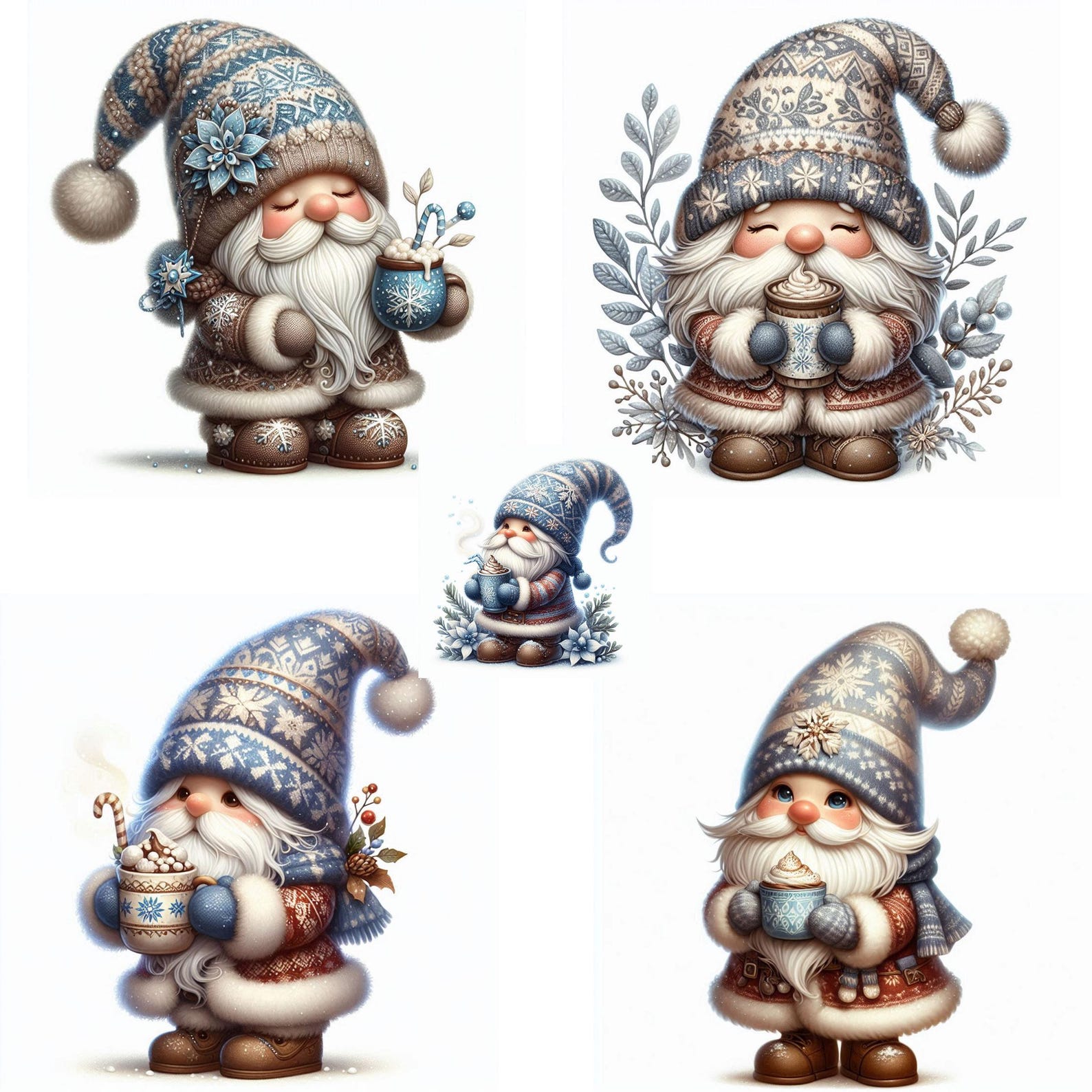 Winter Wonderland Gnomes Clipart - Set of 13 Christmas Gnomes JPEG ...
