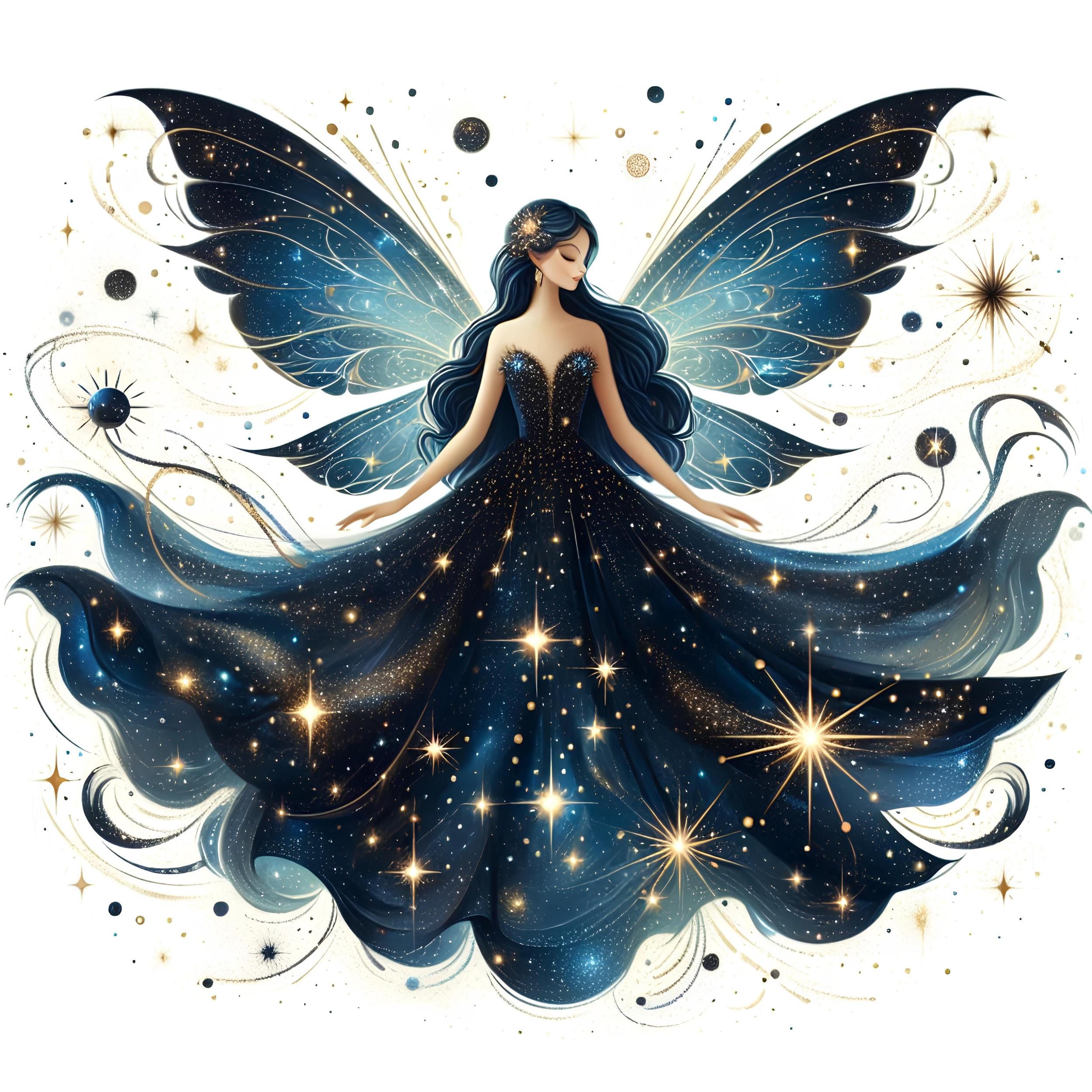 Celestial Fairies Clipart, Set of 16 High-resolution JPEG & SVG Files ...