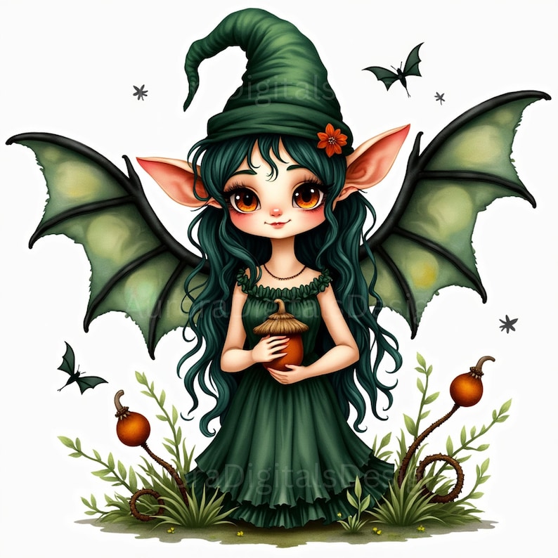Forest Fairy Gnomes Clipart, Set of 10 Enchanting Gnome Illustrations ...
