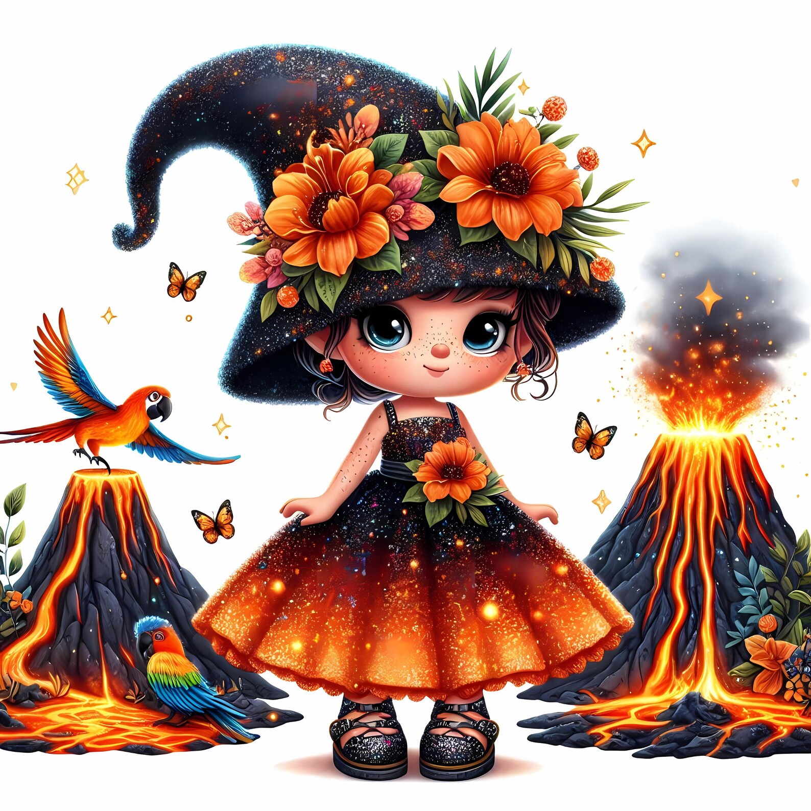 Volcano Island Gnome Clipart: Australia Fantasy Art (digital Download ...