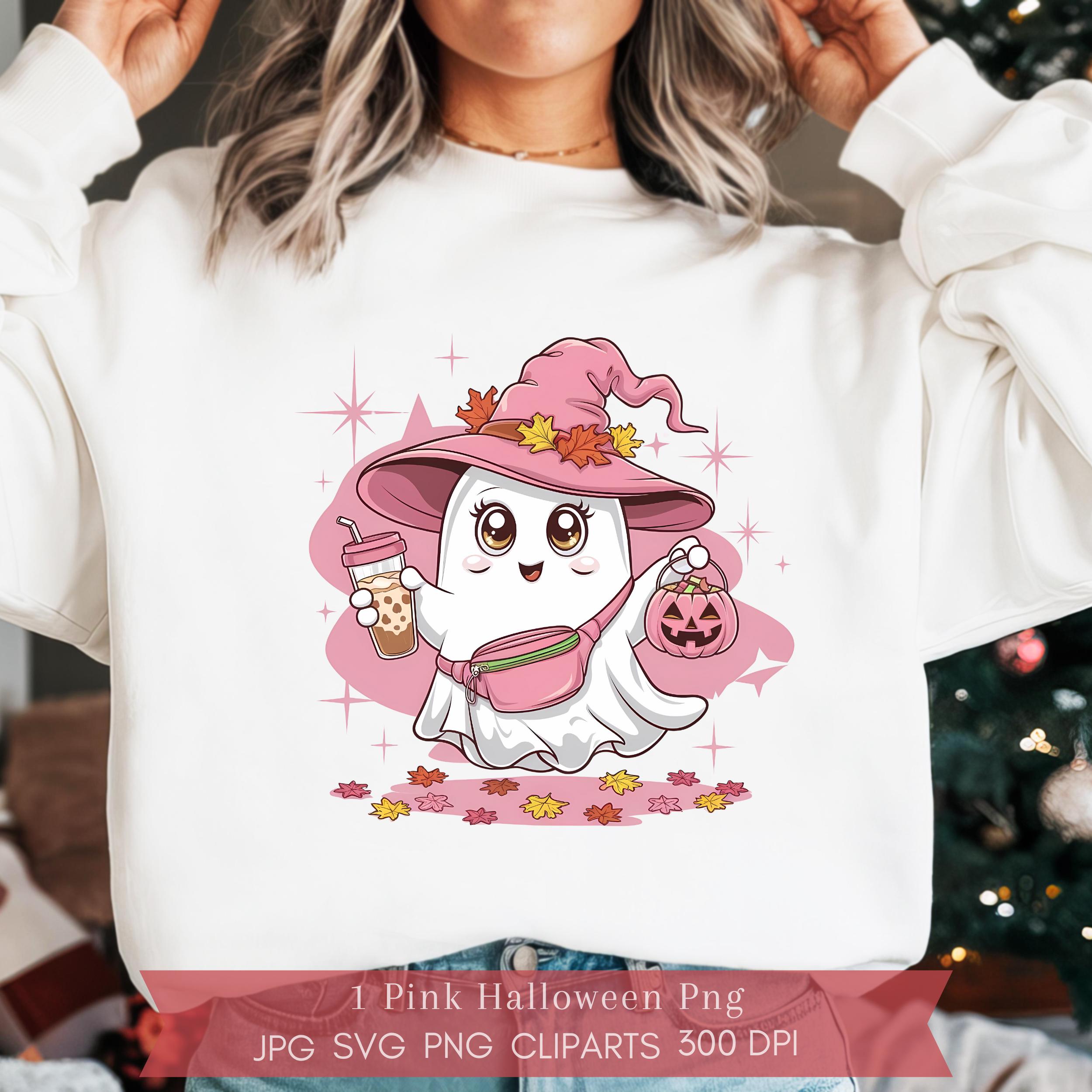 Pink Halloween Png, Spooky Ghost Png, Pumpkin Png,fall Png,autumn Fall ...
