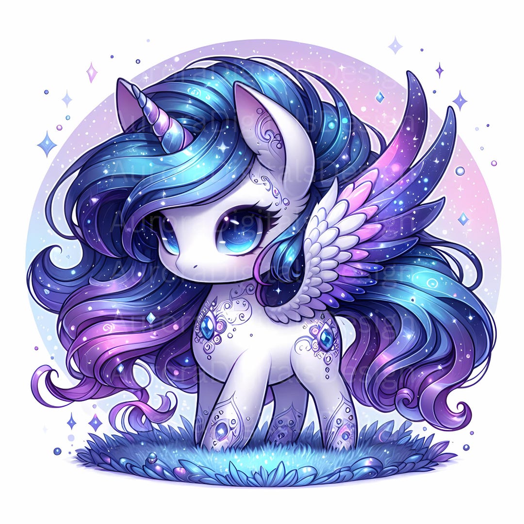 Watercolor Galaxy Unicorn Clipart: Mystical Pegasus Art (JPEG Files) - Etsy