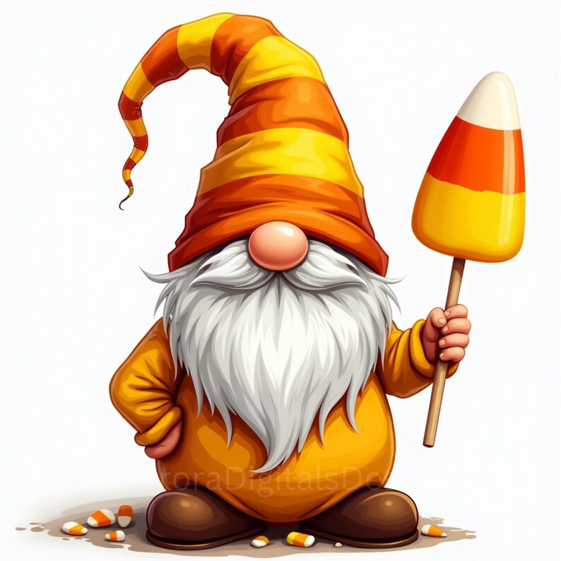 Candy Corn Gnomes Clipart, Set of 12 High-resolution Jpeg,svg ...