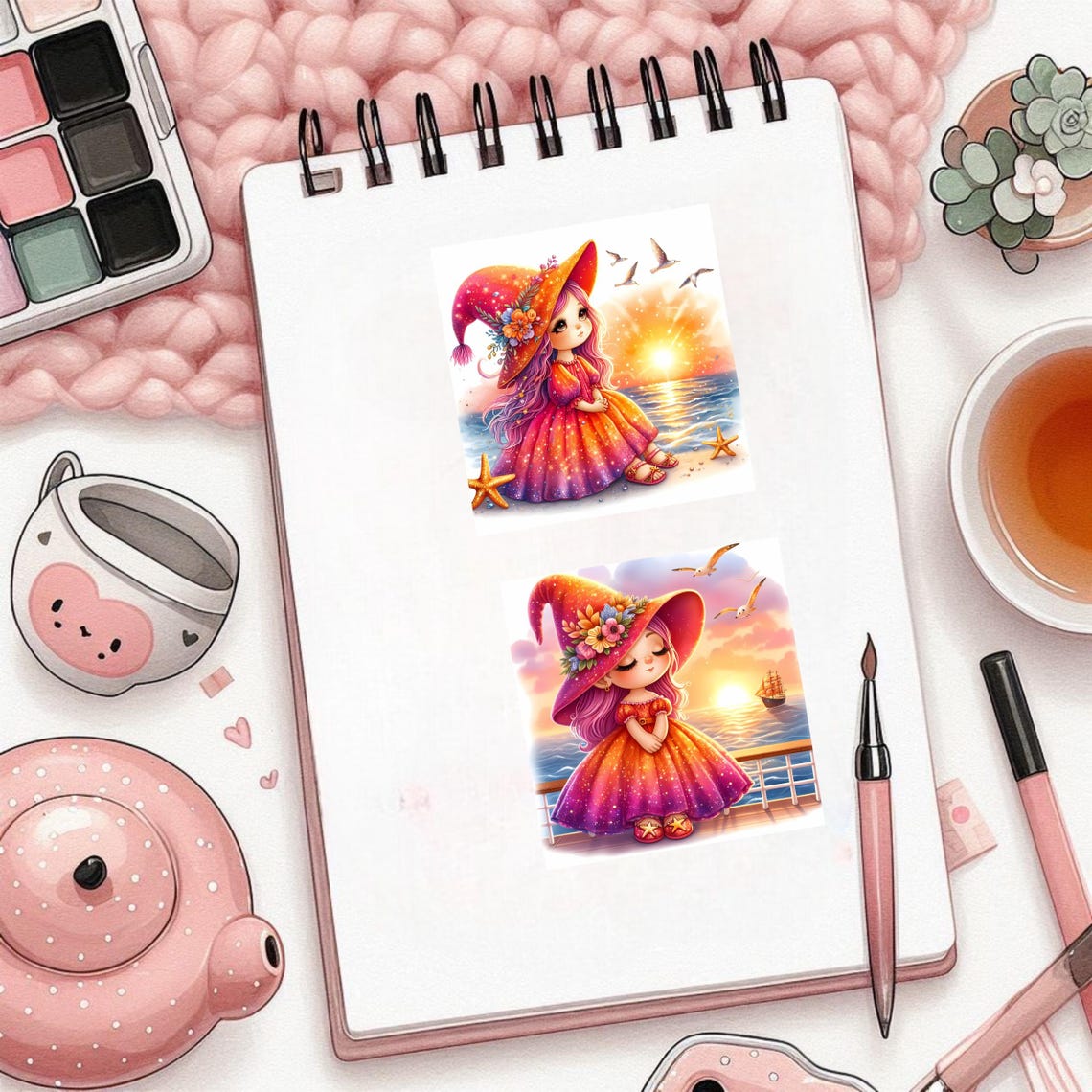 Sunset Sea Gnome Clipart: Nautical JPEG Art (digital Download) - Etsy