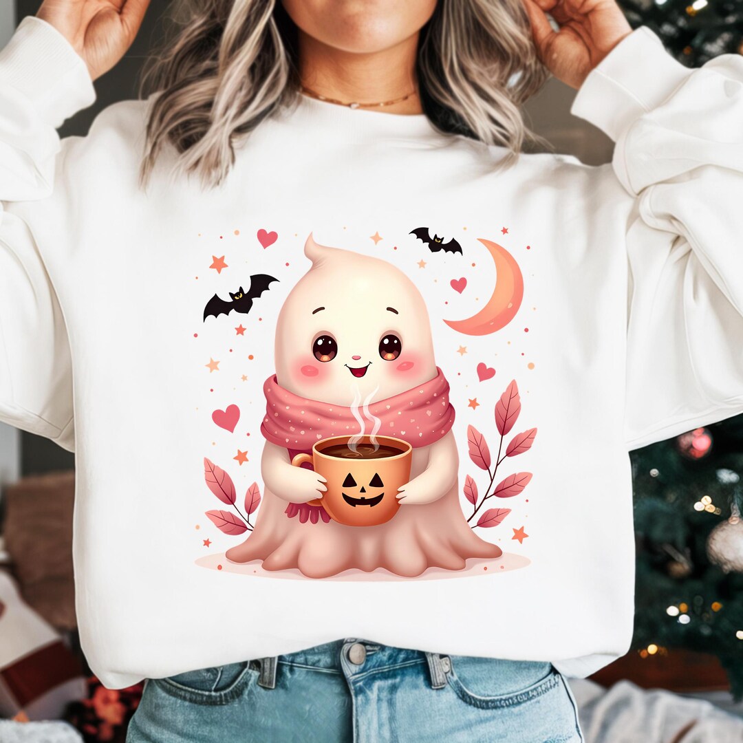 Pink Halloween Png, Spooky Ghost Png, Pumpkin Png,coquette Fall Png ...