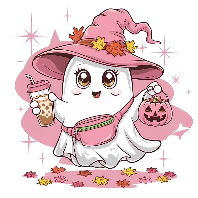 Pink Halloween Png, Spooky Ghost Png, Pumpkin Png,fall Png,autumn Fall ...