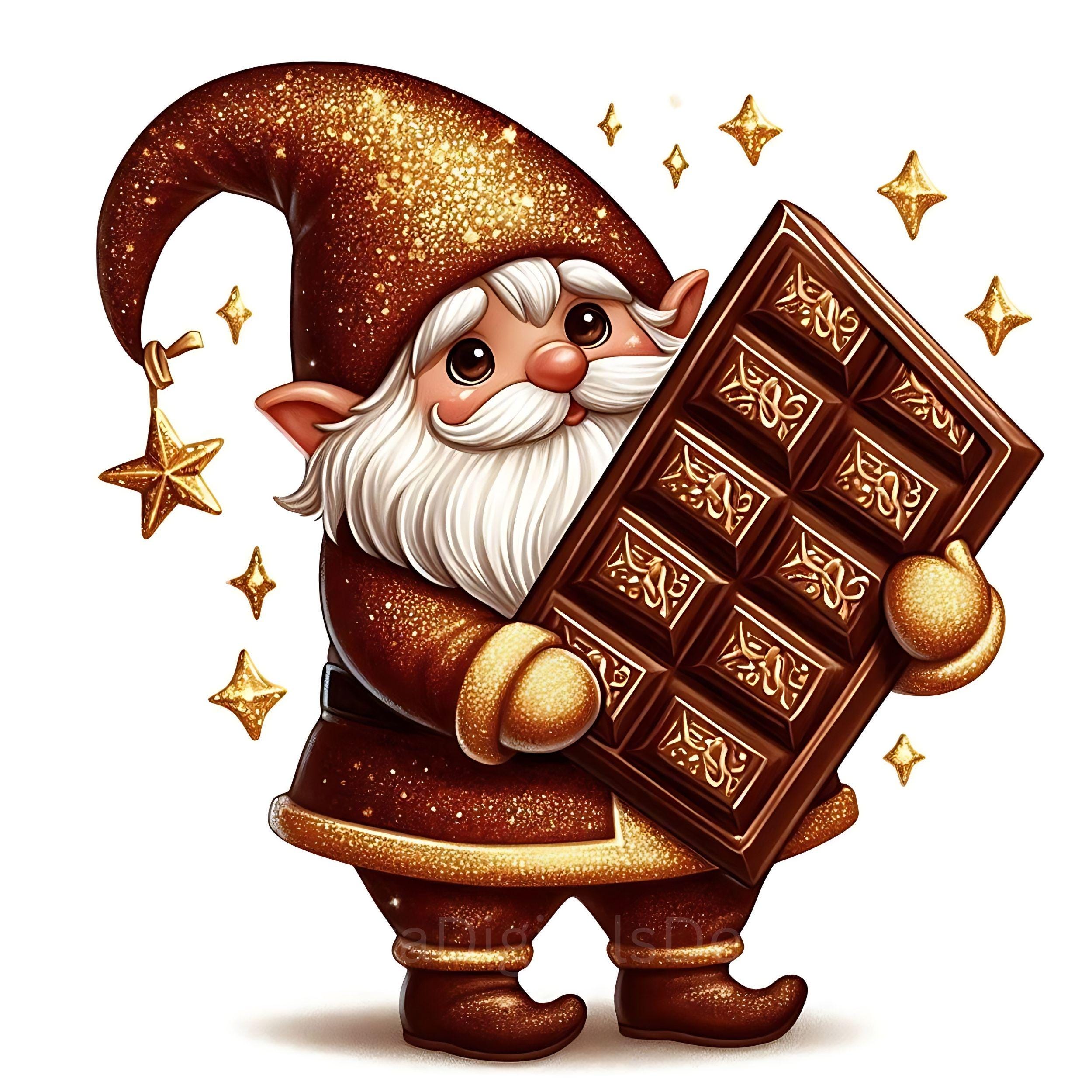 Chocolate Gnomes Clipart, Set of 12 High-resolution JPEG & SVG Files ...