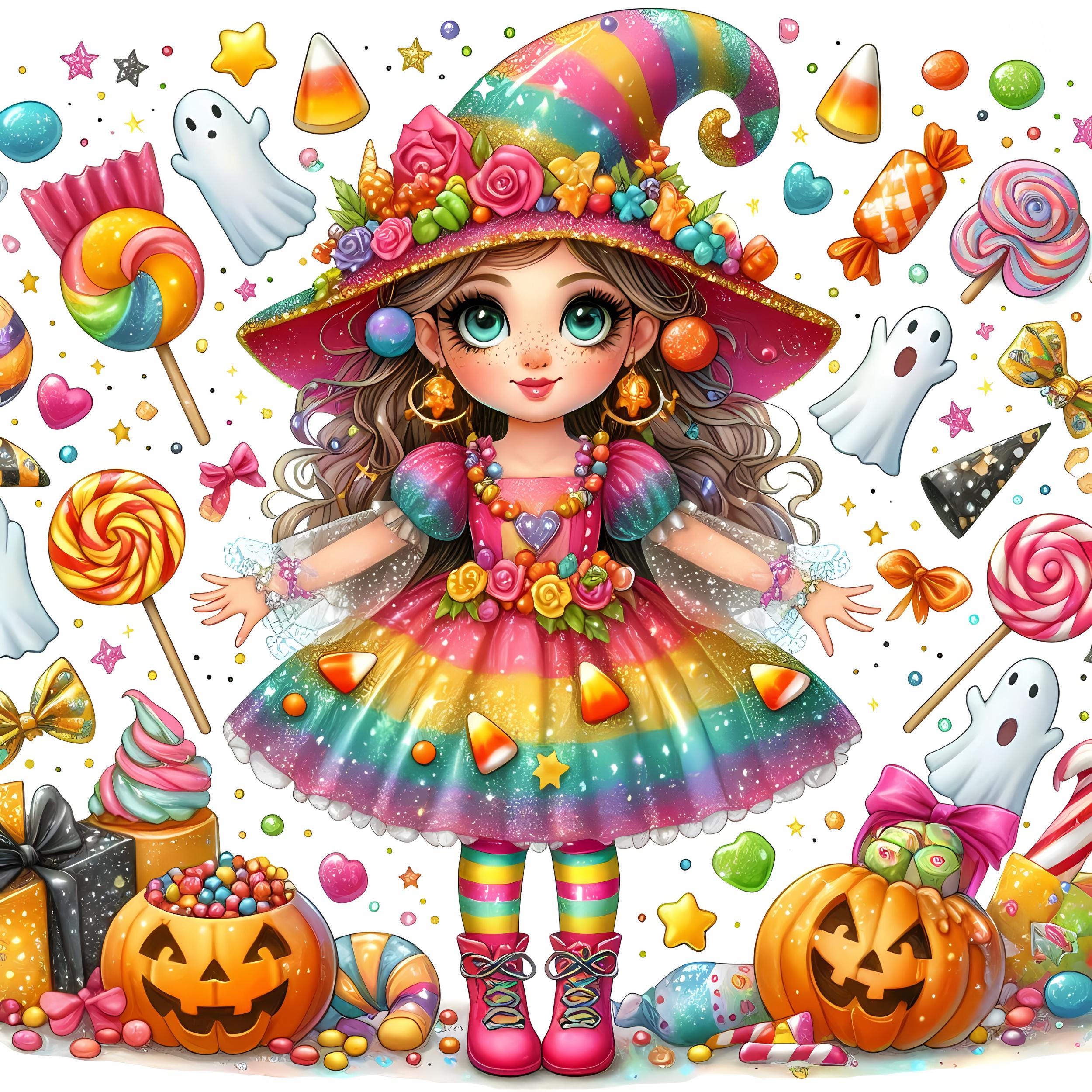 Trick-or-treat Gnome Clipart, 11 JPEG Halloween Gnome Graphics, Cute ...