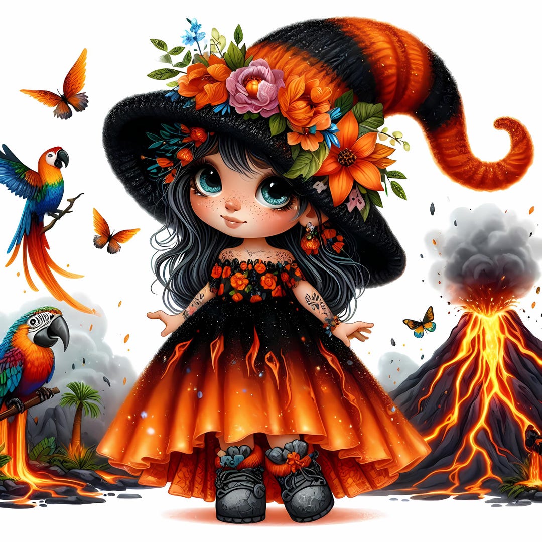 Volcano Island Gnome Clipart: Australia Fantasy Art (digital Download ...