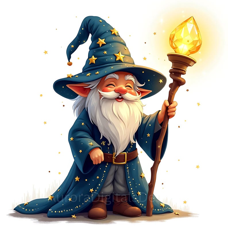 Wizard Gnome Clipart Set: Magical Halloween Gnomes (JPEG, SVG) - Etsy