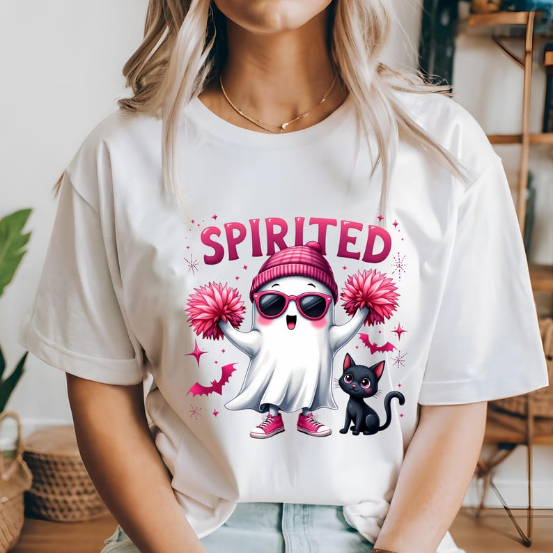 Cute Ghost Png, Cheerleader Ghost Png, Spooky Cheerleading Design ...