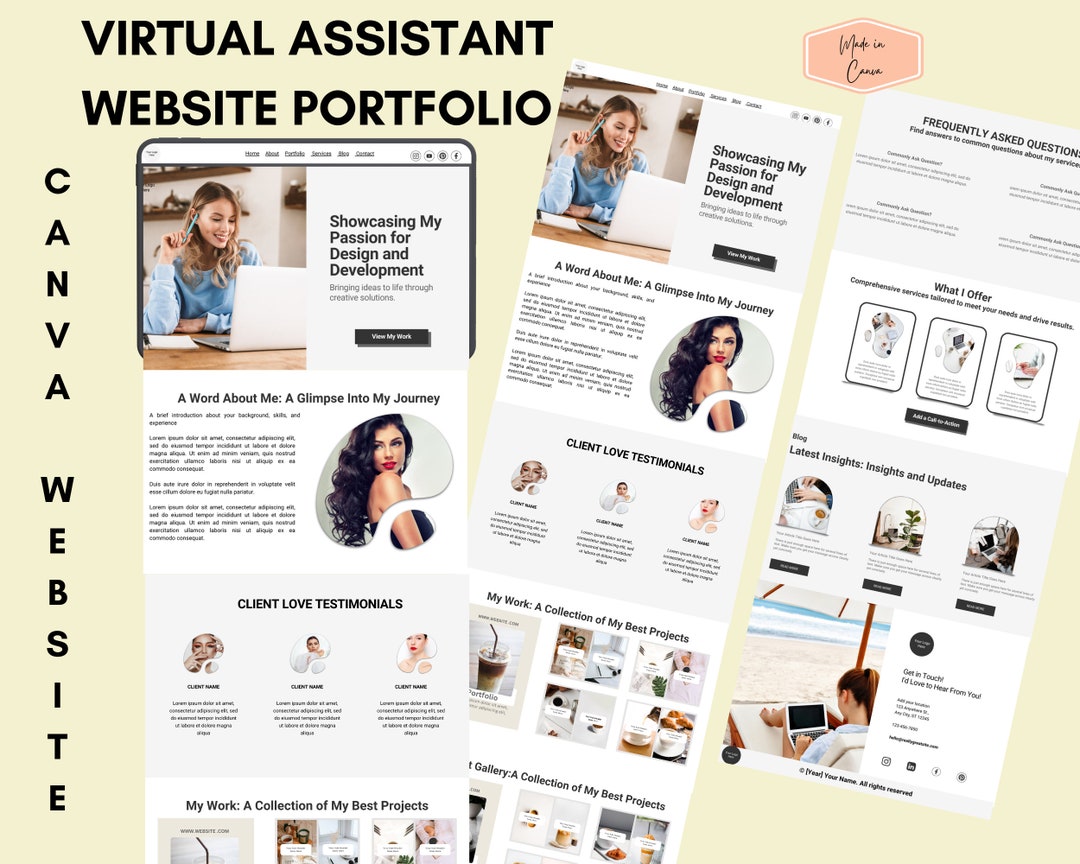 Virtual Assistant Canva Website Template, Pro One Page Website, Done-for-you Landing Page Design ...
