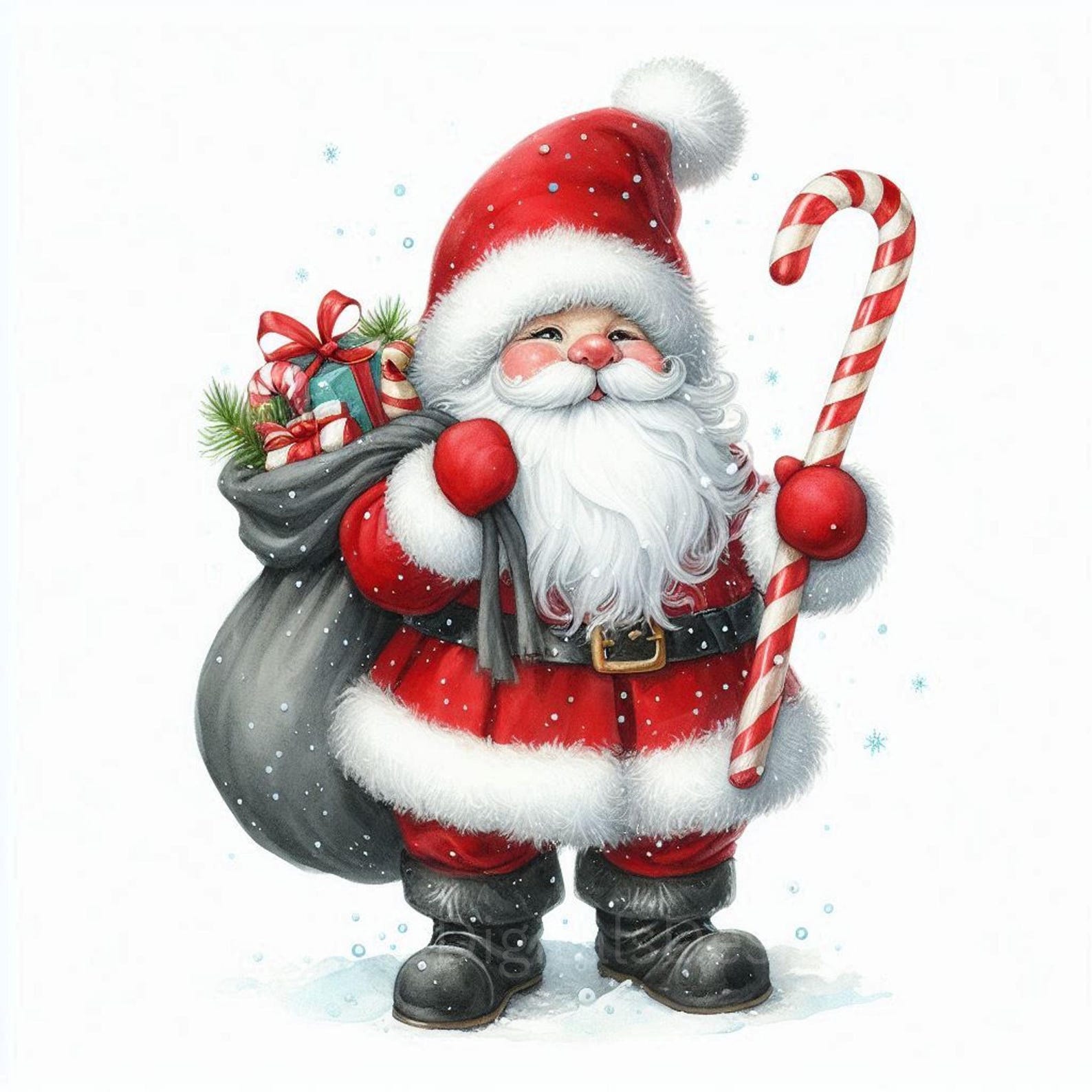 Santa Gnomes Clipart - Set of 12 Festive Christmas Gnomes JPEG, Holiday ...