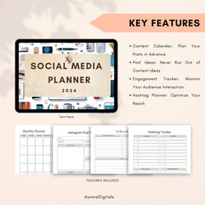 Social Media Post Planner,digital & Printable Content Calendar ...