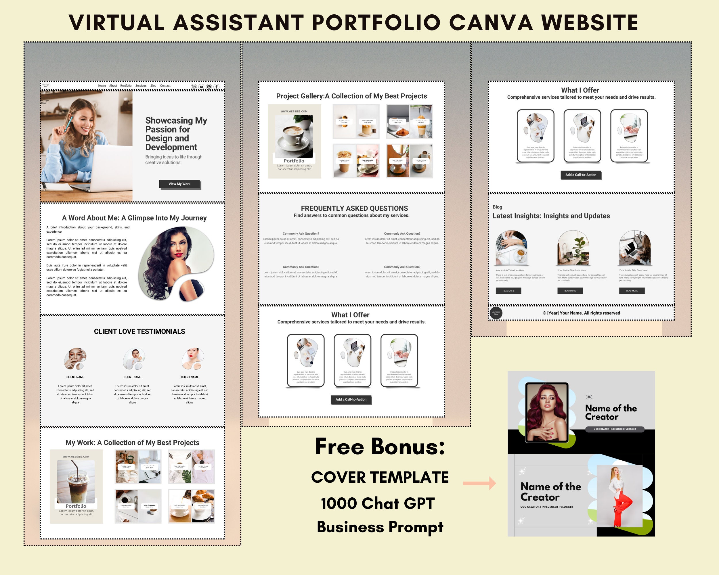Virtual Assistant Canva Website Template, Pro One Page Website, Done-for-you Landing Page Design ...