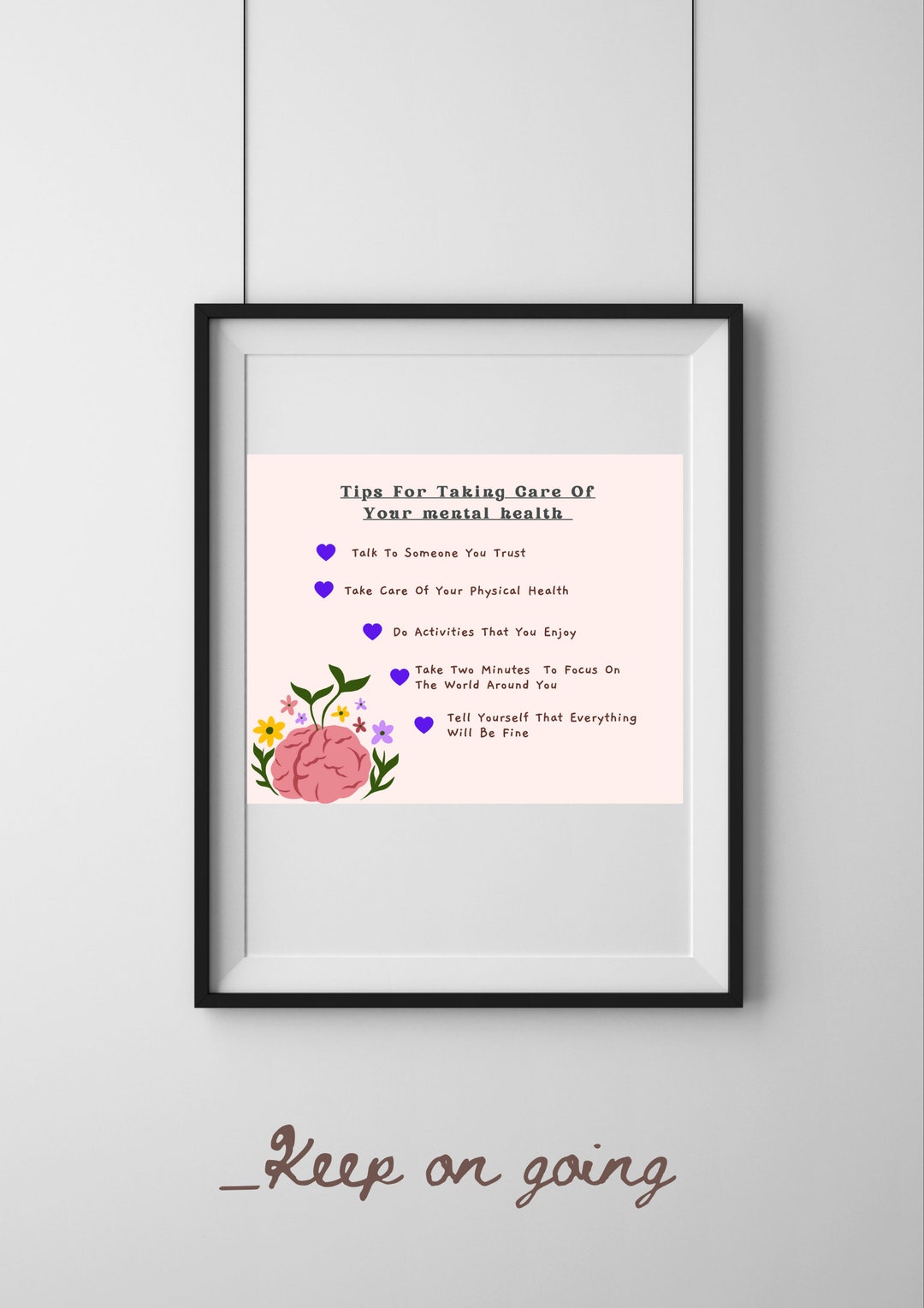 Printable Mental Health Awareness Poster Inspirational Wall Art Self ...